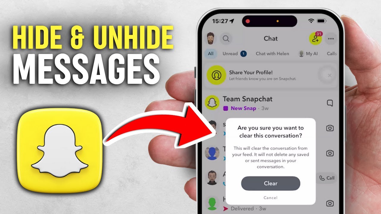How To Hide or Unhide Messages On Snapchat? - YouTube
