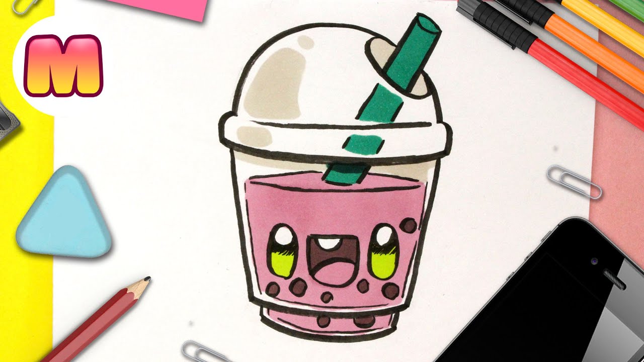 COMO DIBUJAR UN BUBBLE TEA KAWAII Dibujos kawaii faciles Aprender a ...