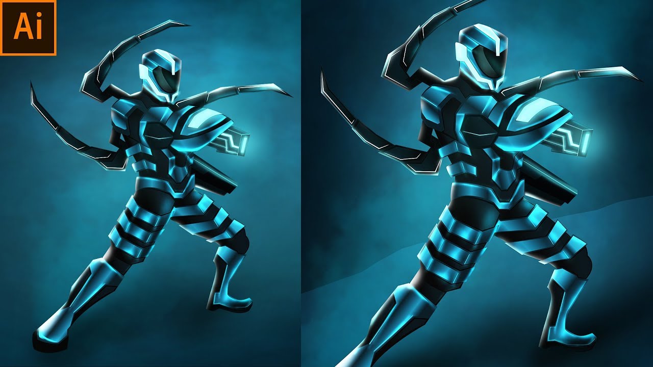 Sci fi Character Design in Adobe Illustrator - YouTube