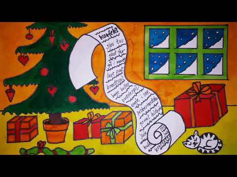 Tegn dig glad jul ønskeseddel kat christmas draw