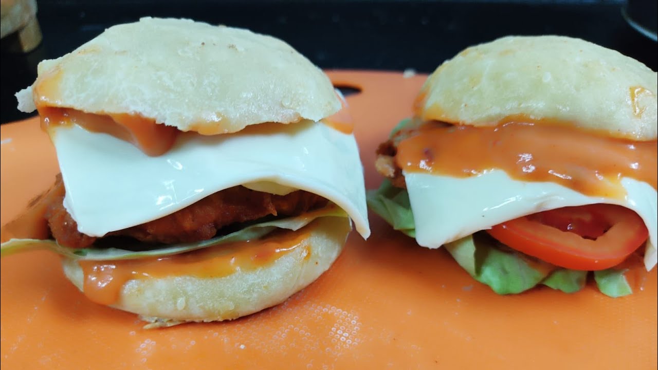 chicken zinger burger|without oven burger bun|burger at home| - YouTube