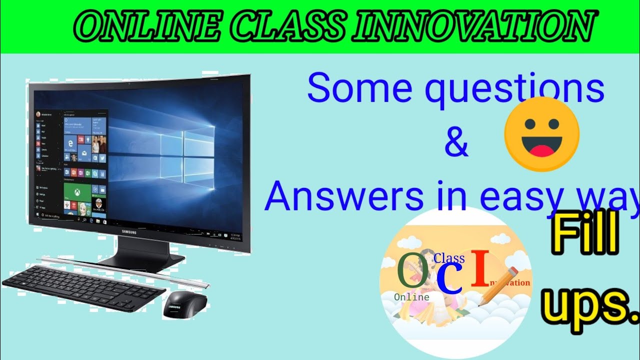 Fill in the blanks for junior classes of computer|| Online class ...