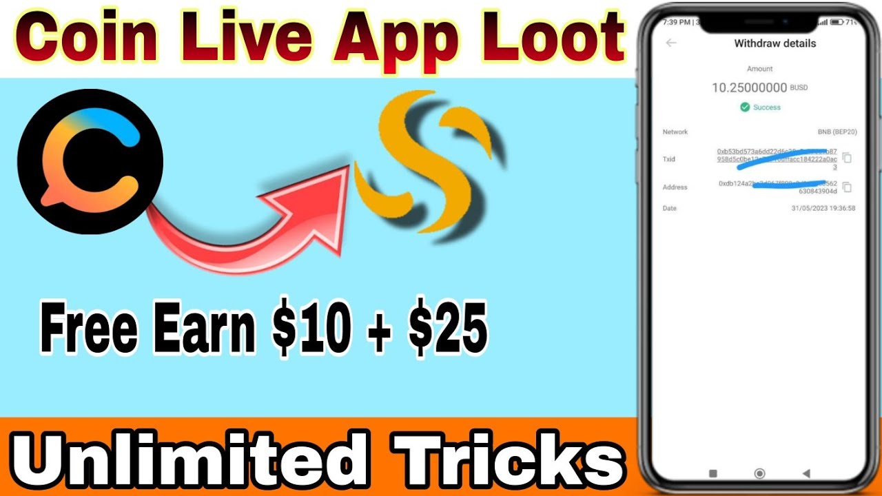 Coin Live App || Instant Payment || Unlimited Tricks || Free Earn $10 ...