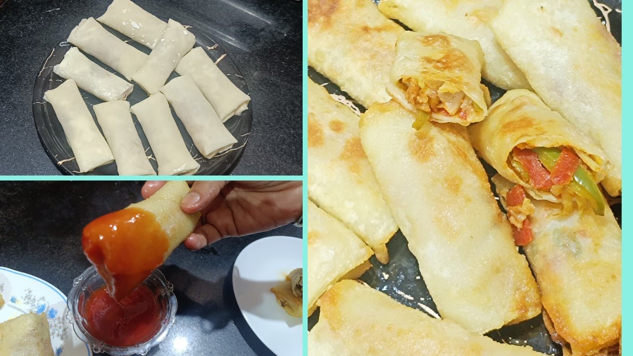 Chicken Veg Spring Roll With Homemade Sheet ll Simple Cooking - YouTube