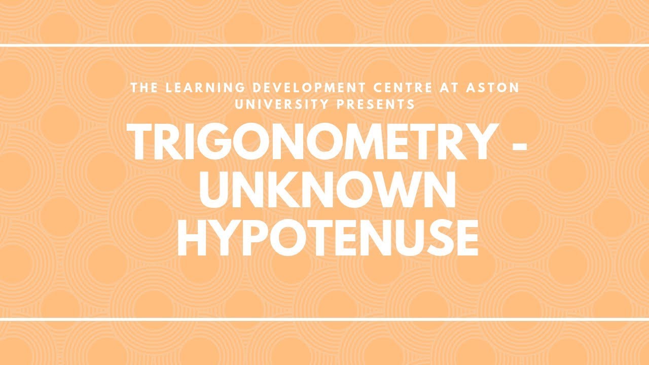 Trigonometry -Calculating the Unknown Hypotenuse - YouTube