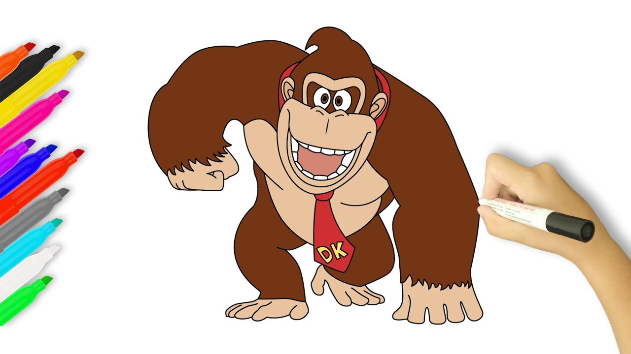 How to Draw Donkey Kong | Super Mario Bros - YouTube