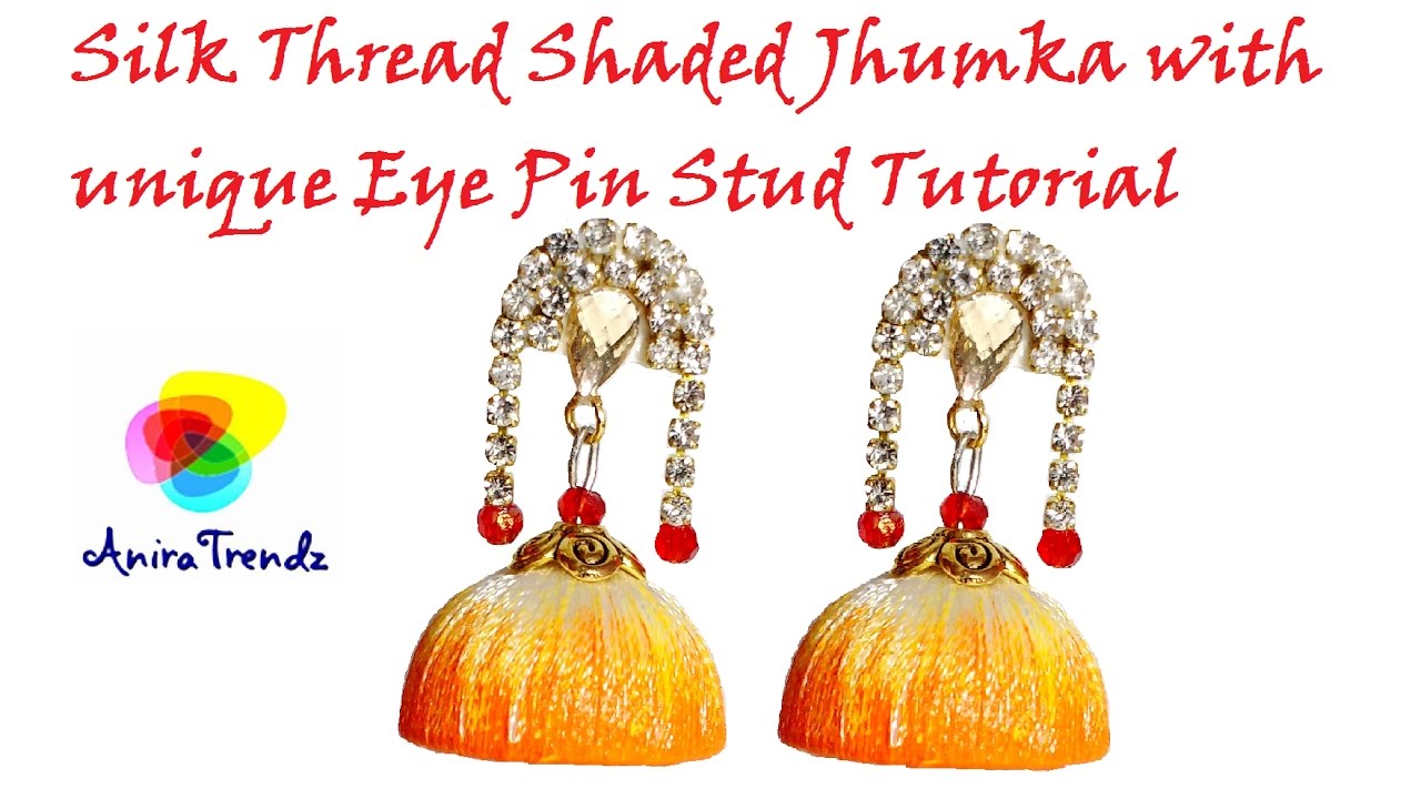 How to paint Silk Thread Jhumka Using I Pin | Silk Thread Shaded Jhumka ...