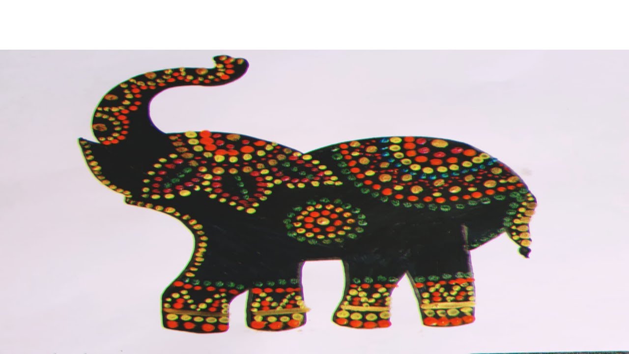 How to do dot mandala art on elephant/Dot art painting - YouTube