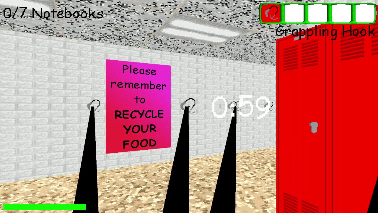 Baldi's Basics Challenge Map Demo Grappling Hook Gun - YouTube
