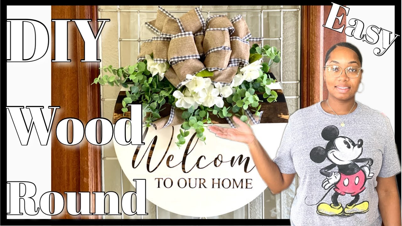 DIY Wood Round | DIY Wood Door Hanger - YouTube