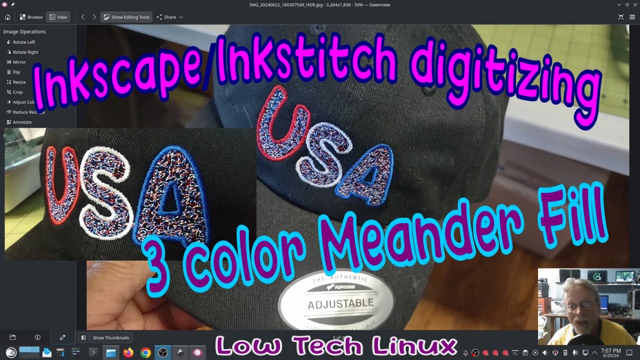 Inkstitch - 3 color meander fill. Hey look, I had a good idea :) - YouTube