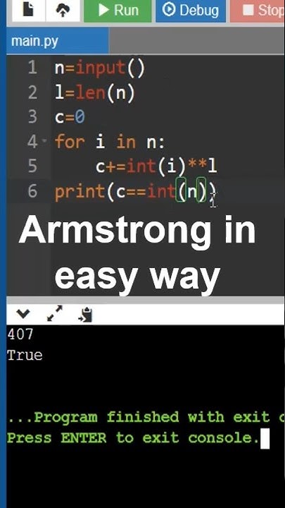 Armstrong program in easy way #python #armstrong #cod #interview #viral ...