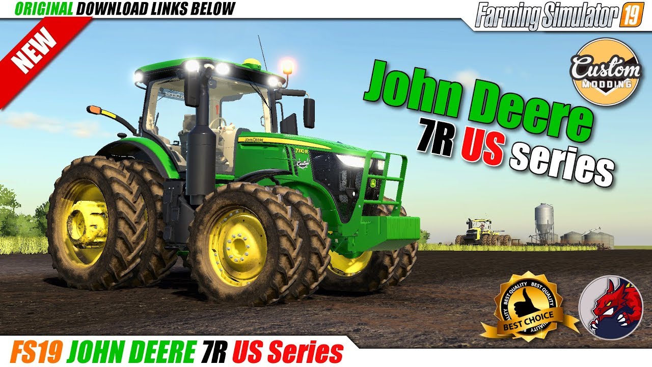 FS19 | JOHN DEERE 7R US Series v1.0 by Custom Modding - review - YouTube