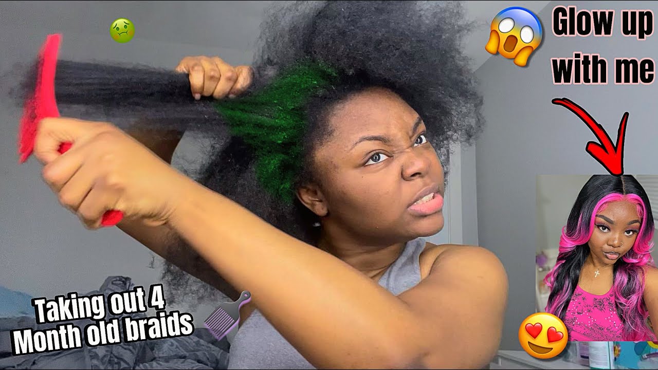 GRWM💄(Taking out 4 month old cornrows 🤦🏾‍♀️) - YouTube