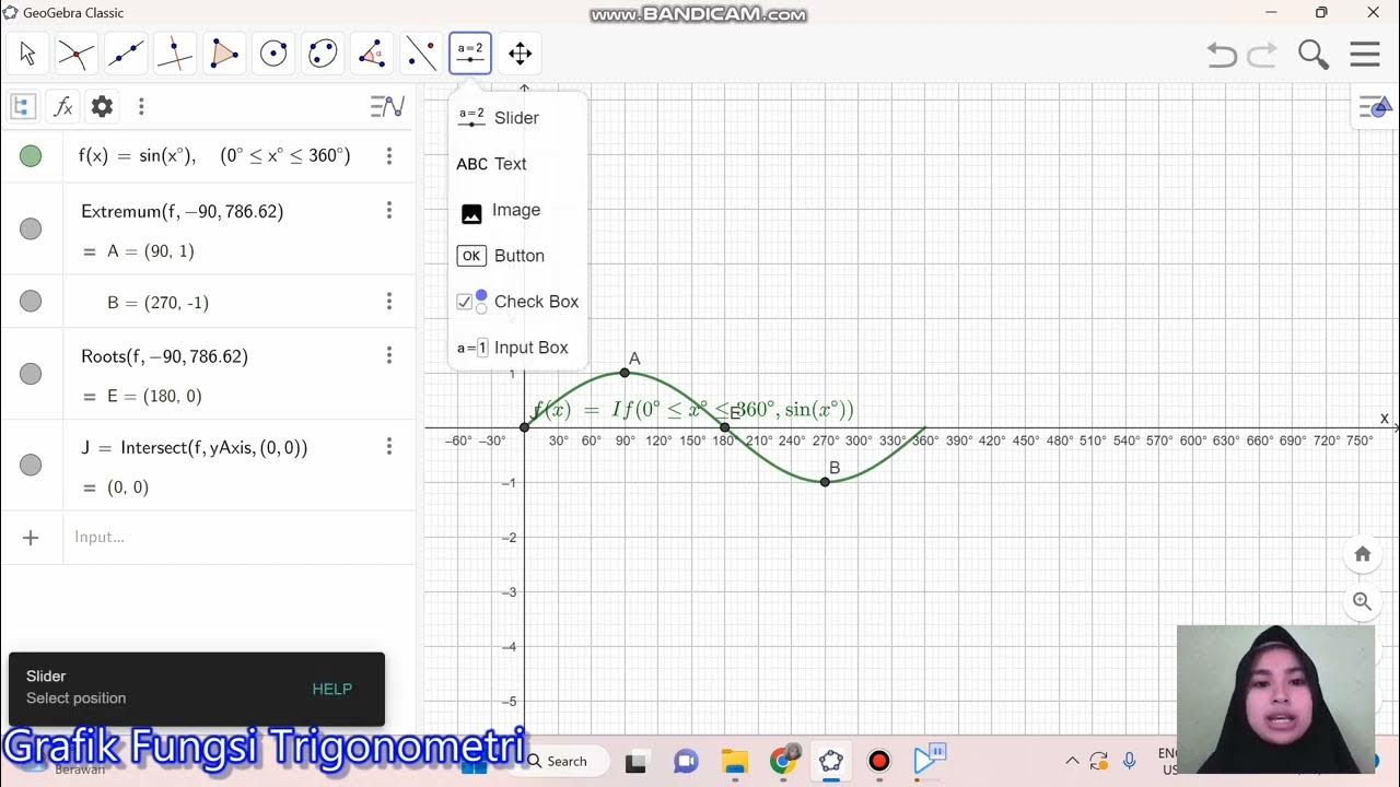 Tutorial Menggambar grafik fungsi trigonometri dengan Geogebra - YouTube