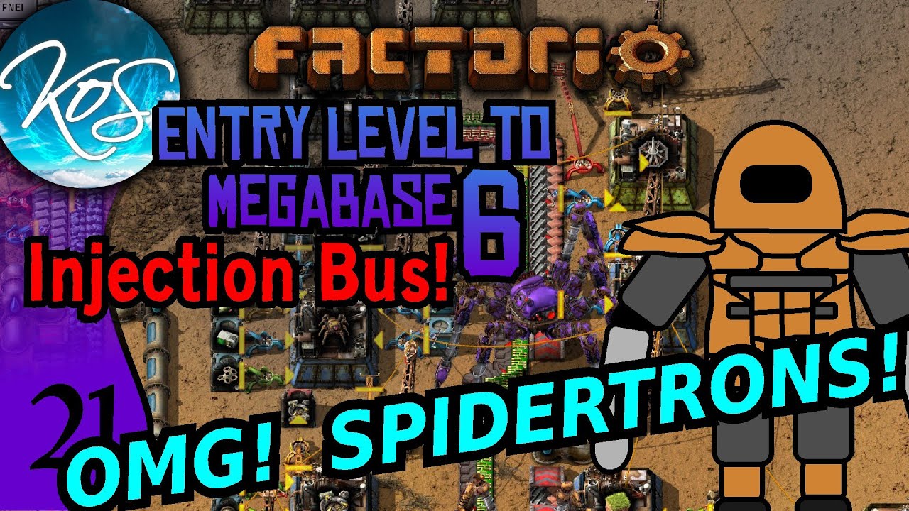 Factorio - Entry Level to Megabase 6: Injection Bus 21 - SPIDERTRONS ...