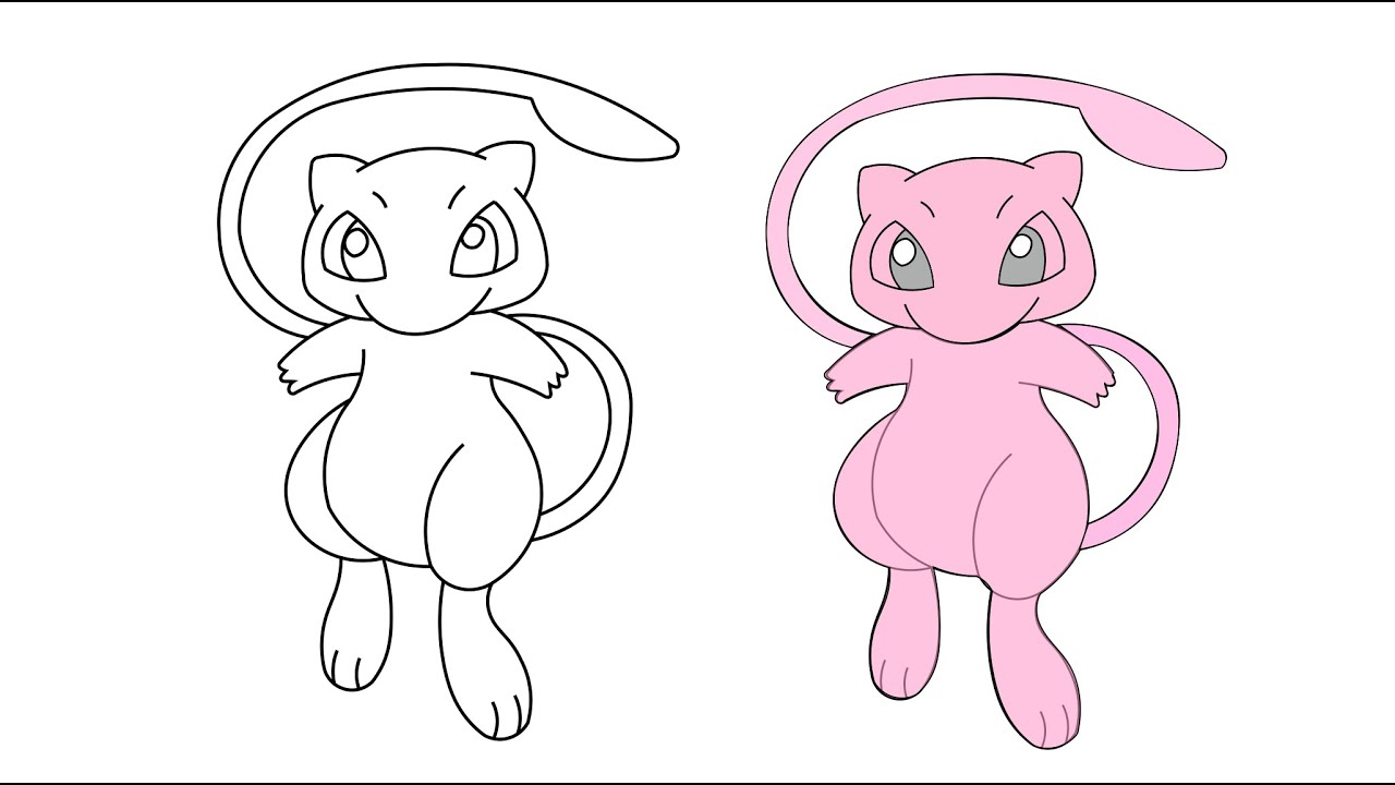 Draw Mew Pokemon animation - YouTube