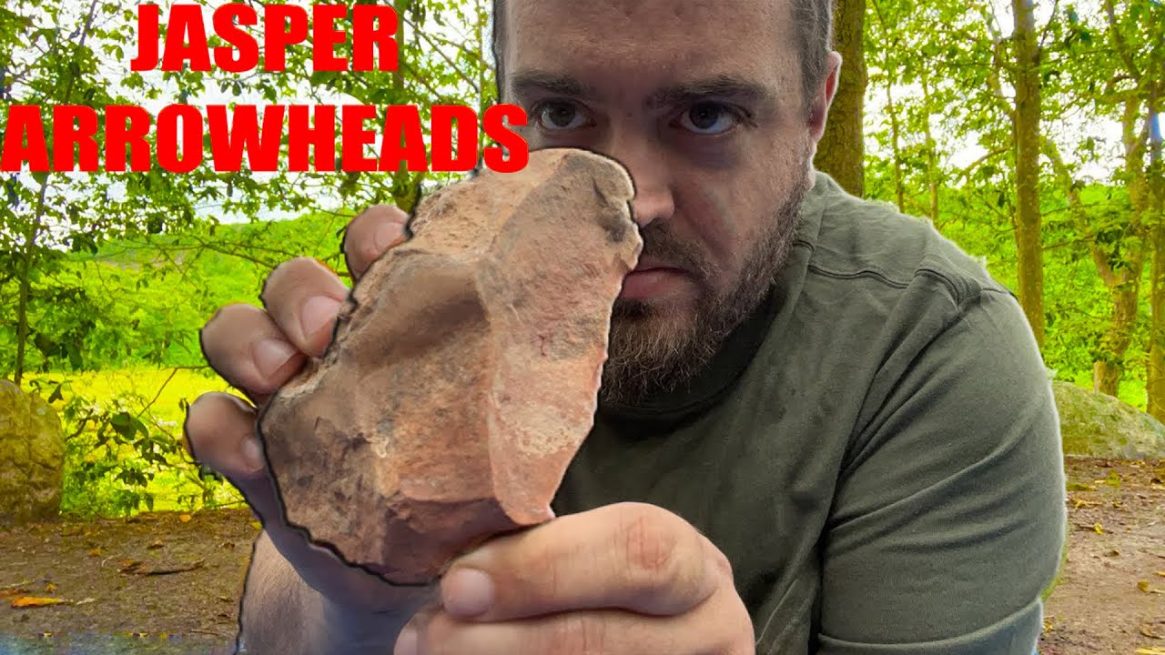 Making an ARROWHEAD from JASPER, "Flint Knapping"; an important ...