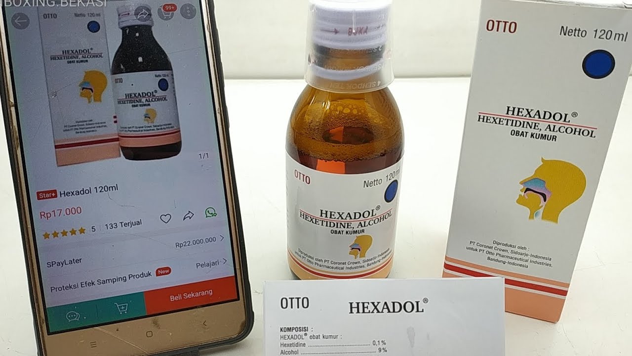 Rp. 18.183,- Unboxing Obat Kumur Hexadol 120ml utk meringankan sakit ...