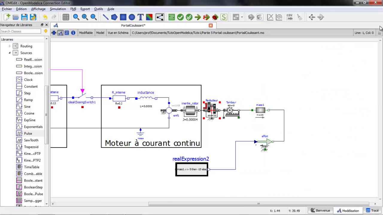OpenModelica - Partie 6 : portail coulissant 1/2 - YouTube