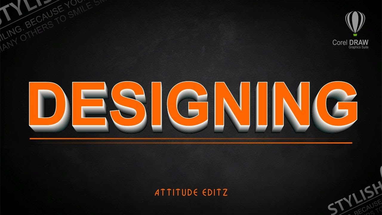 3d Text Effect In Coreldraw By Attitude Editz Coreldraw Tutorial Youtube