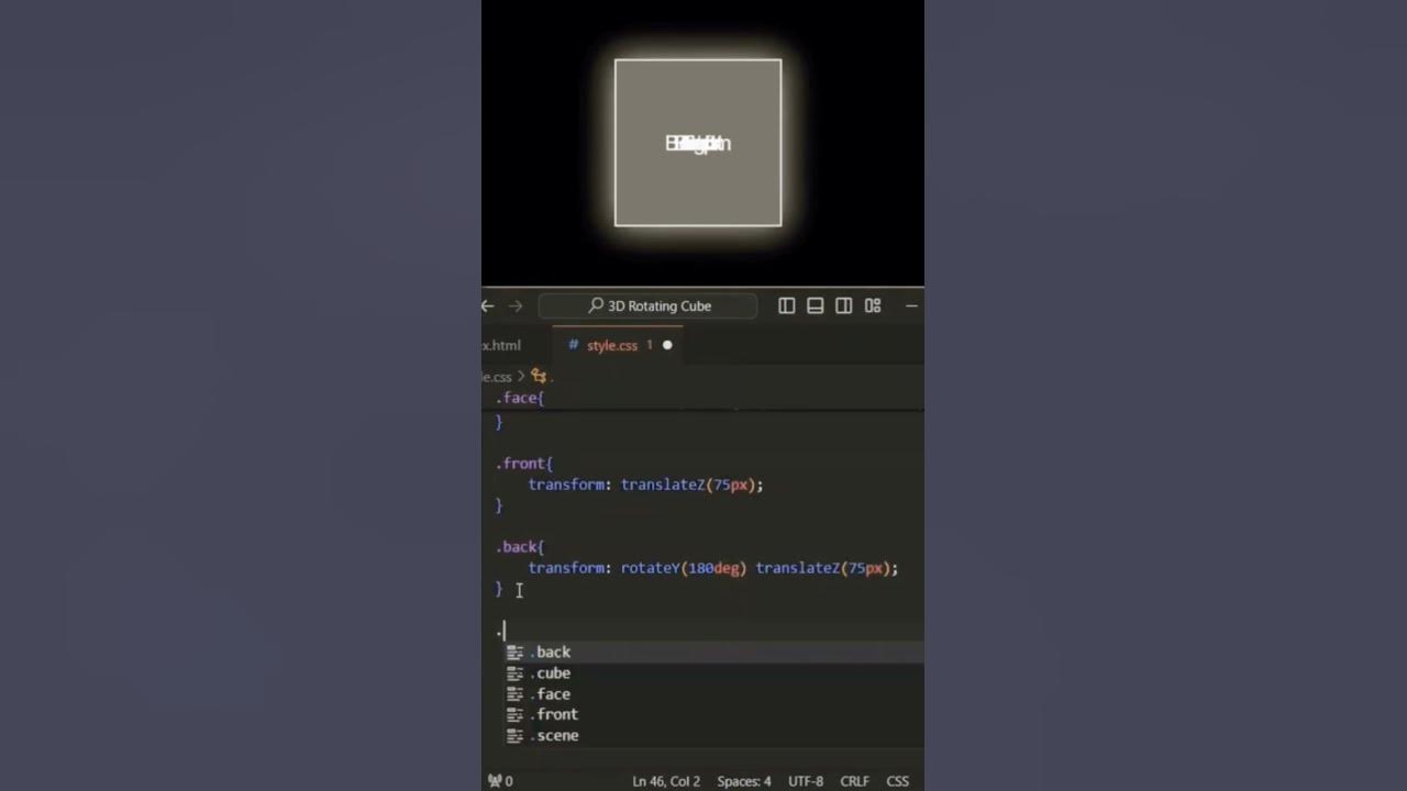 Rotating Cube With Css3 And Html5 😲 Html Css Coding Programming