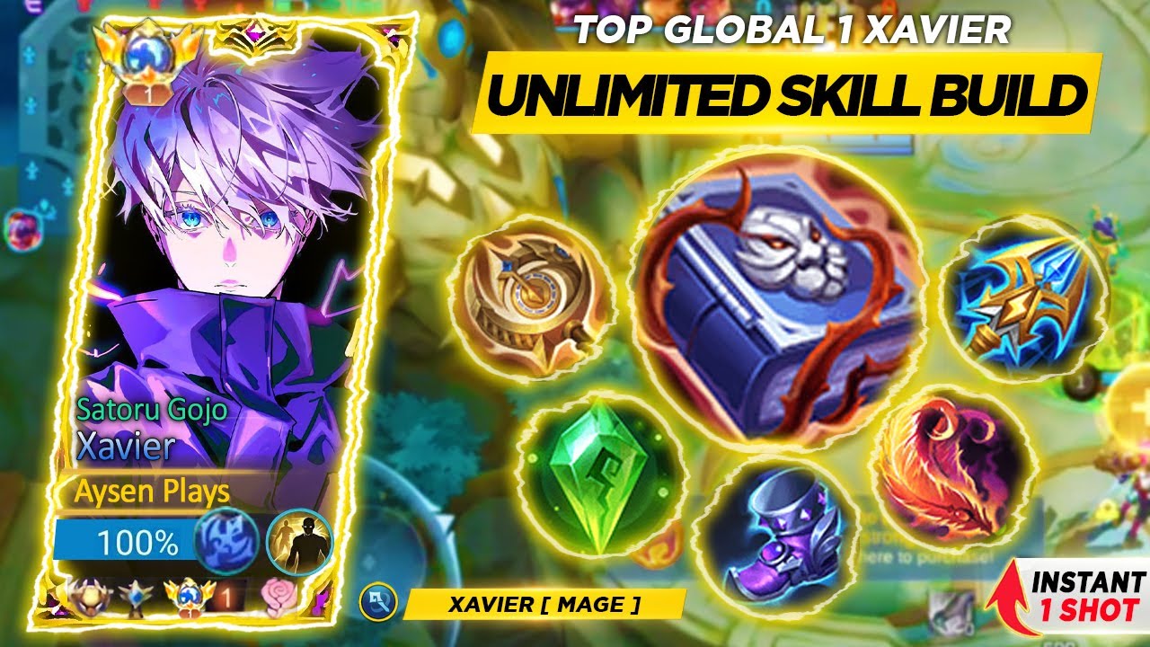 95% WINRATE!! XAVIER SOLO RANKED SECRET BUILD AND EMBLEM 😱 | XAVIER ...