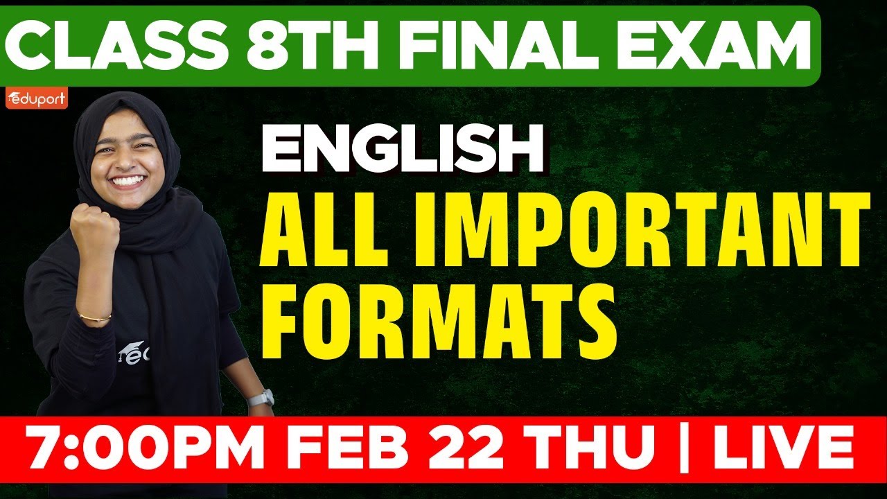 Class 8 Final Exam - English | All Important Formats | Eduport Class 8 - YouTube