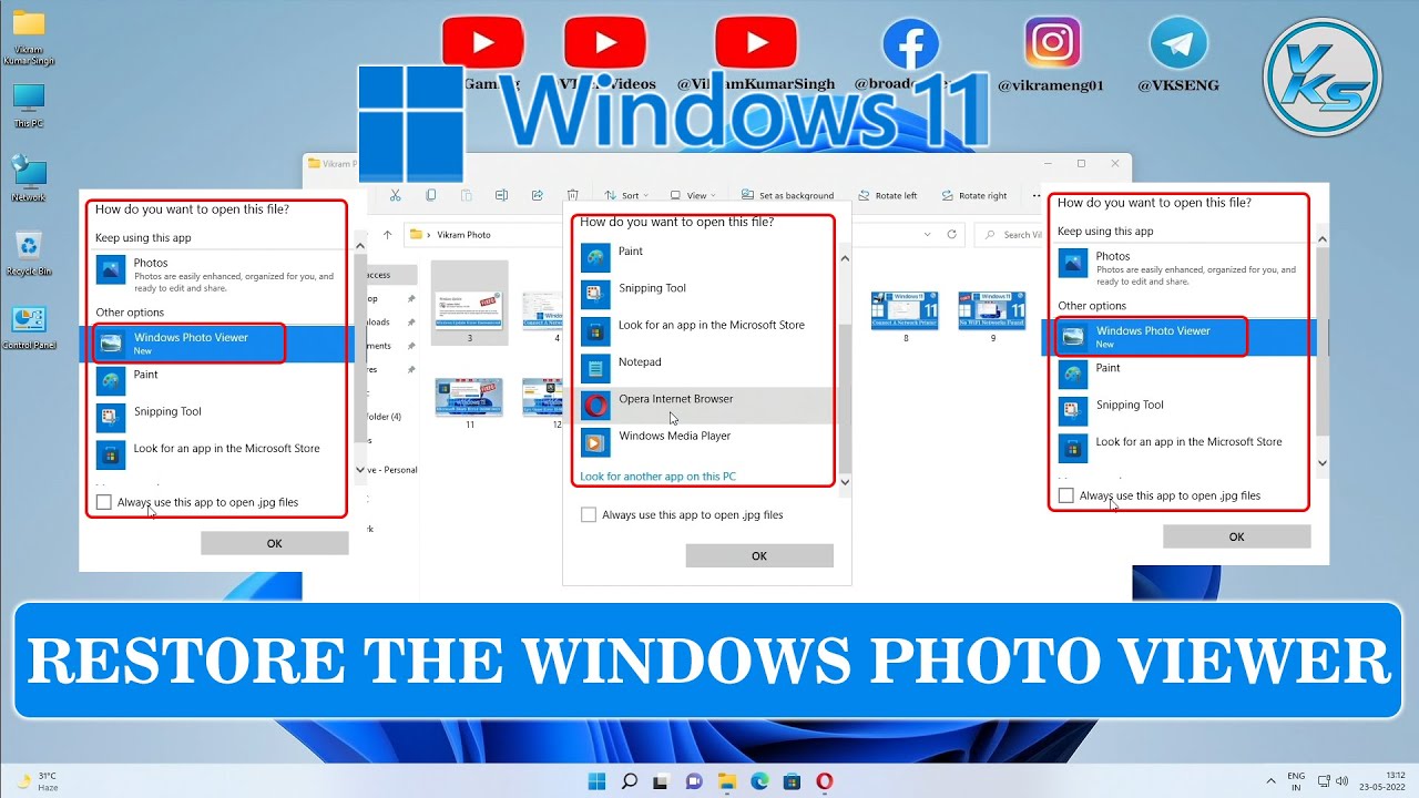 Restore The Windows Photo Viewer On Windows 11 - YouTube
