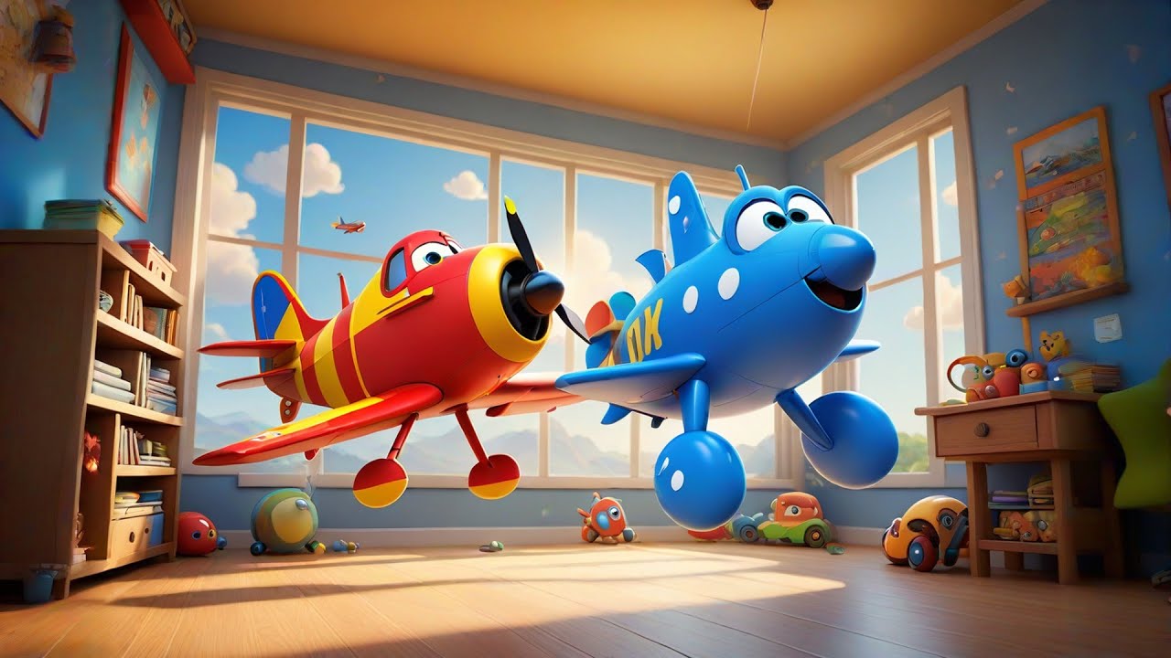 Five Toy Airplanes Fly in the Sky | Fun Counting Song for Kids ...