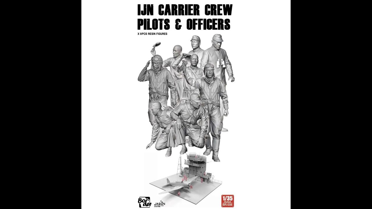 Unboxing 1/35 scale Border Models BR 006 IJN Carrier Crew Pilots ...