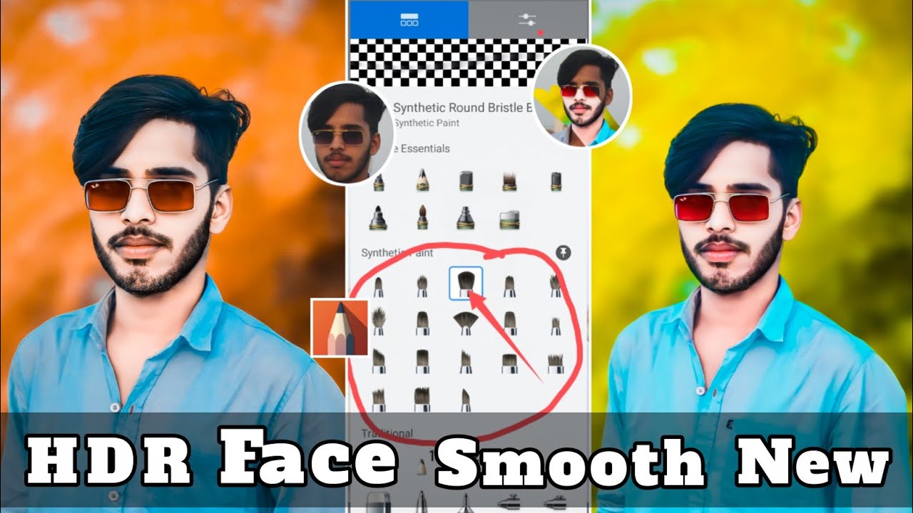 HDR Face Smooth Skin whitening photo Editing || Autodesk SketchBook ...