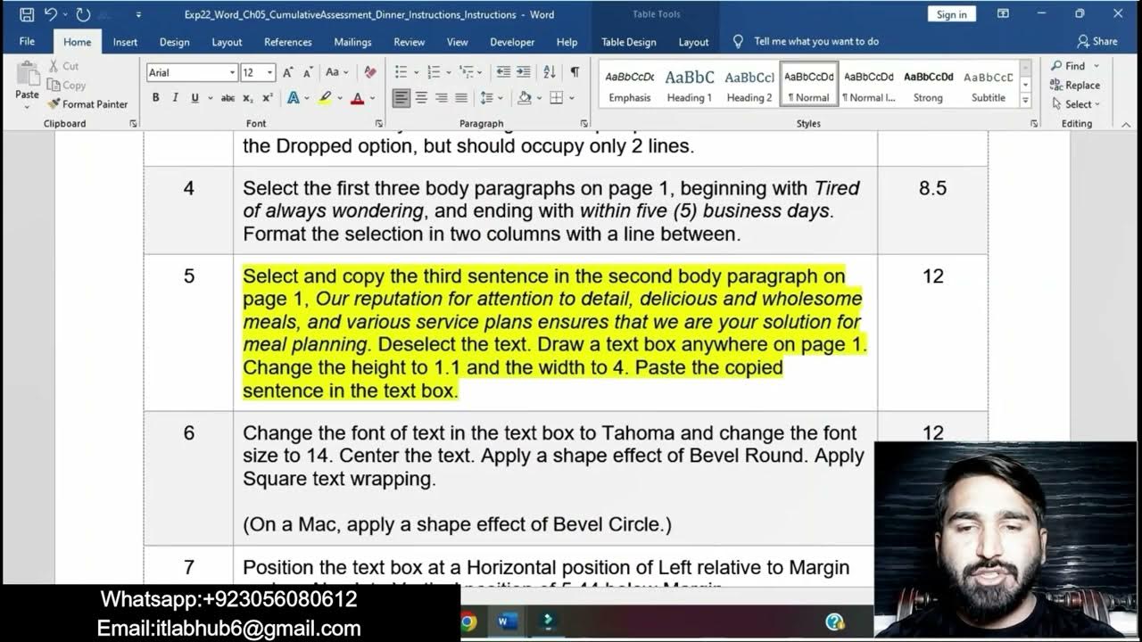 Exp22_Word_Ch05_CumulativeAssessment_Dinner_Instructions | Ch05_CumulativeAssessment_Dinner ...