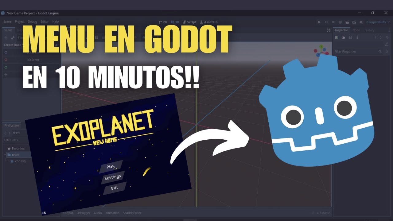 ¡CREA un MENU en GODOT en 10 MINUTOS: Guía Rápida y Fácil! - YouTube