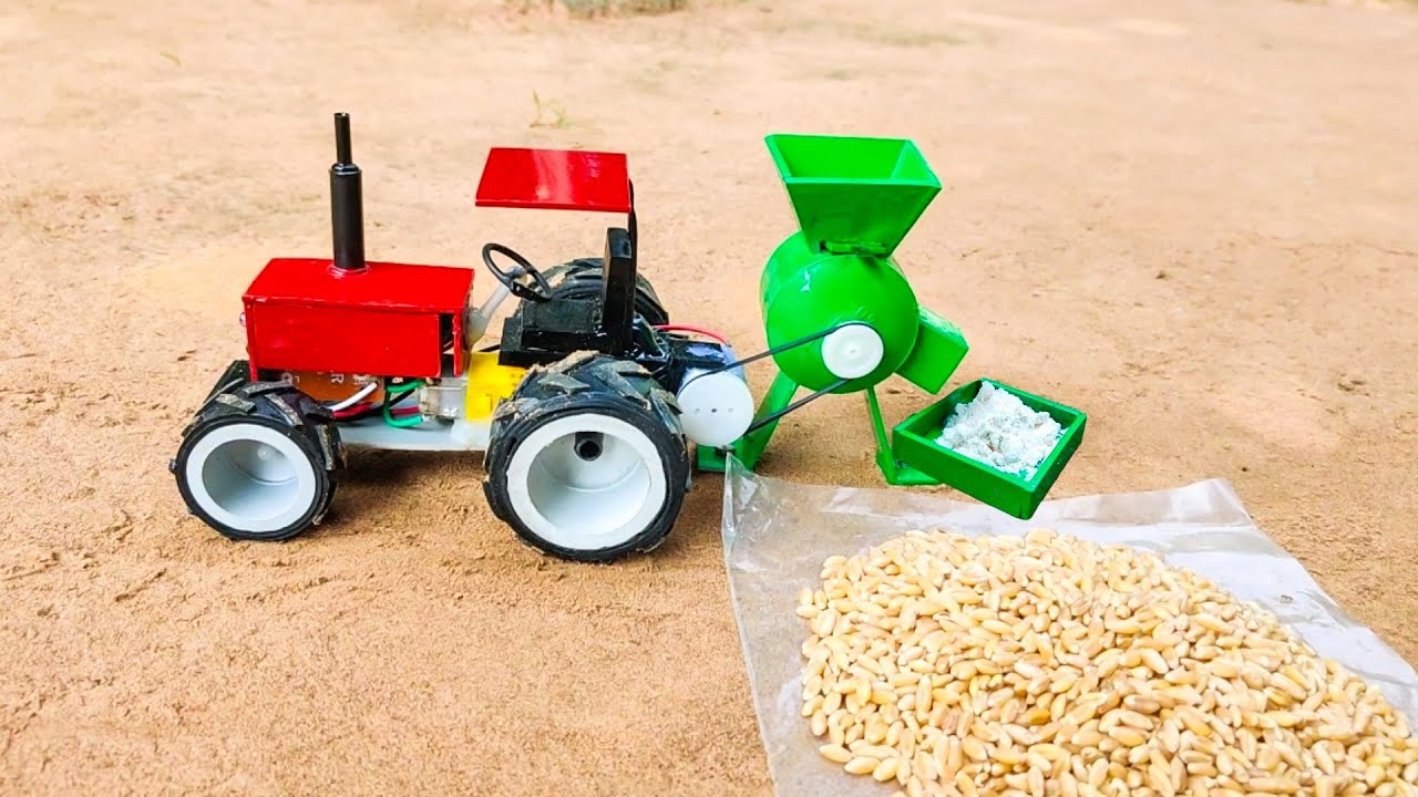 Diy Tractor Mini Flour mill machine Science Project | @MiniTractorFarm ...