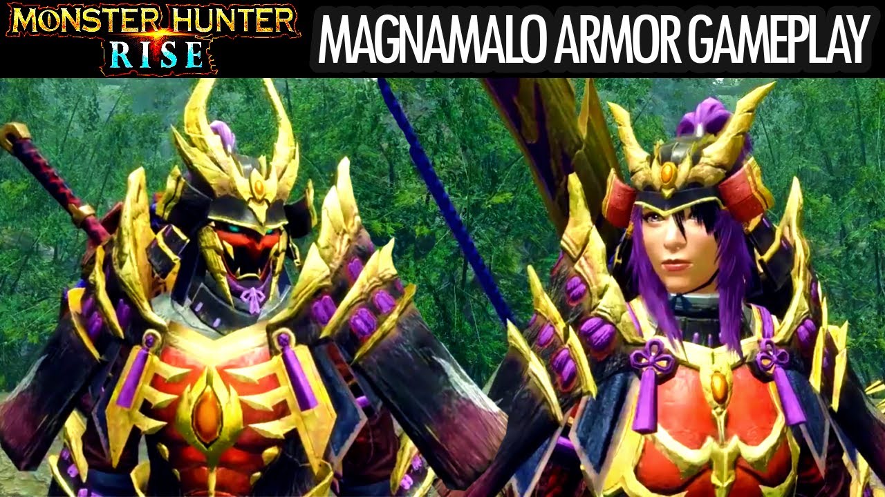 Monster Hunter Rise MAGNAMALO ARMOR REVEAL SHOWCASE GAMEPLAY NEW ...