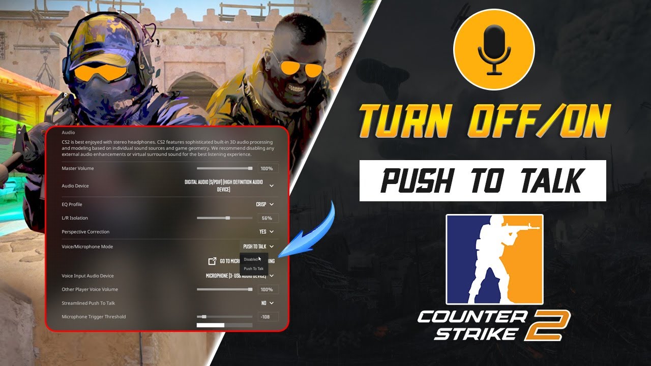 How to Turn ON or Off Push to Talk Microphone on CS2 on PC | Bind Mic ...