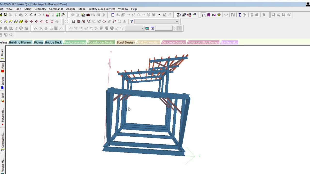 Staad Pro Connect Edition - 3D render view - YouTube