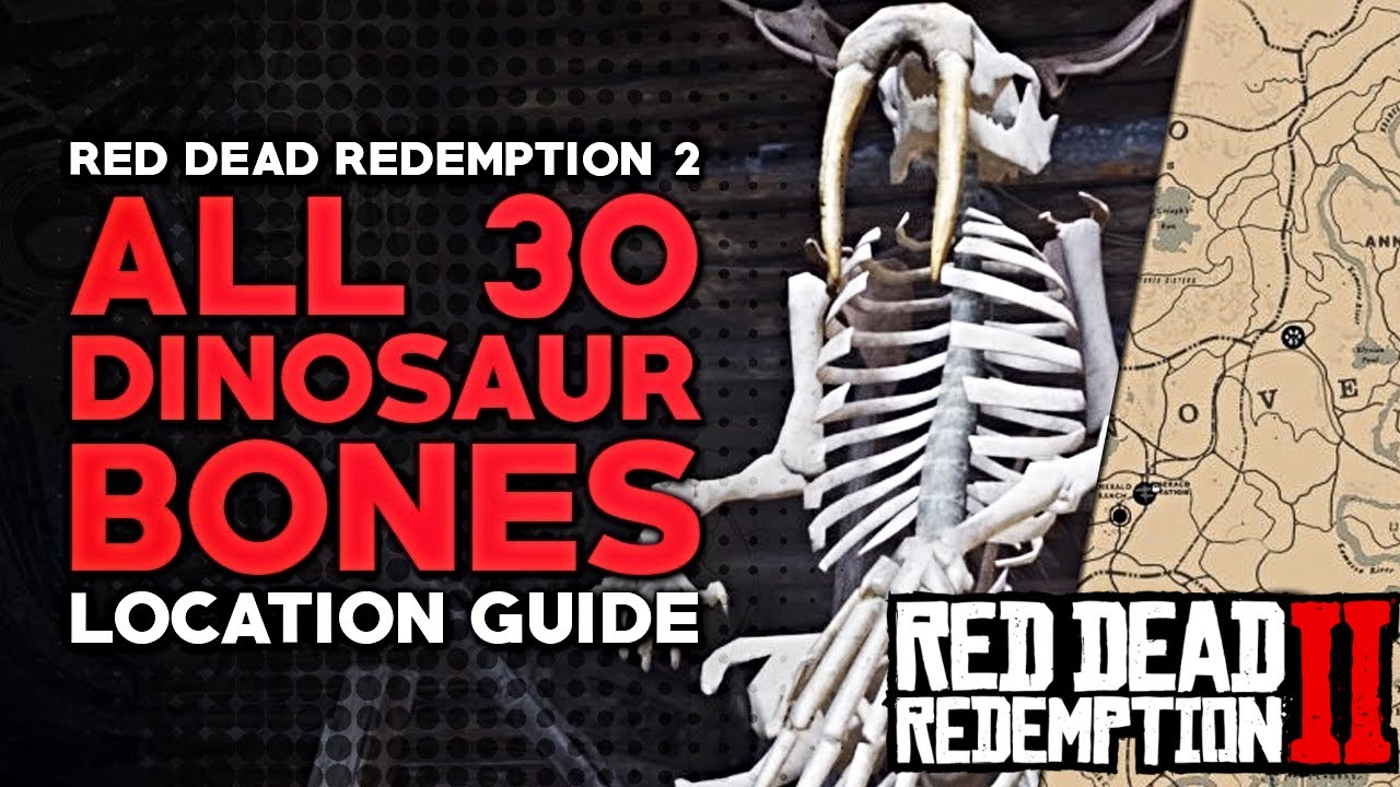 All 30 Dinosaur Bones Location Guide & Reward - #rdr2 - YouTube