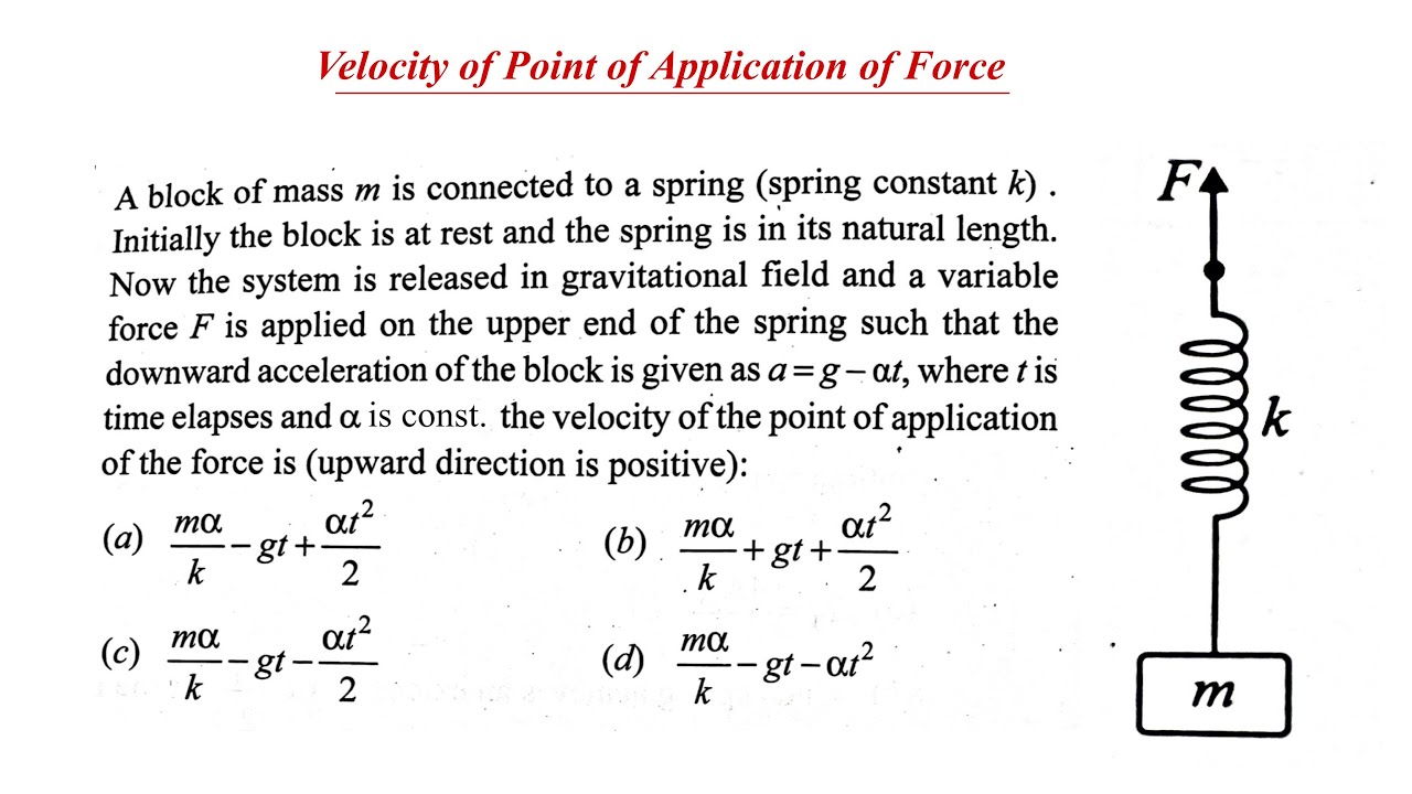 Velocity of Point of Application of Force | Time-Dependent Acceleration ...