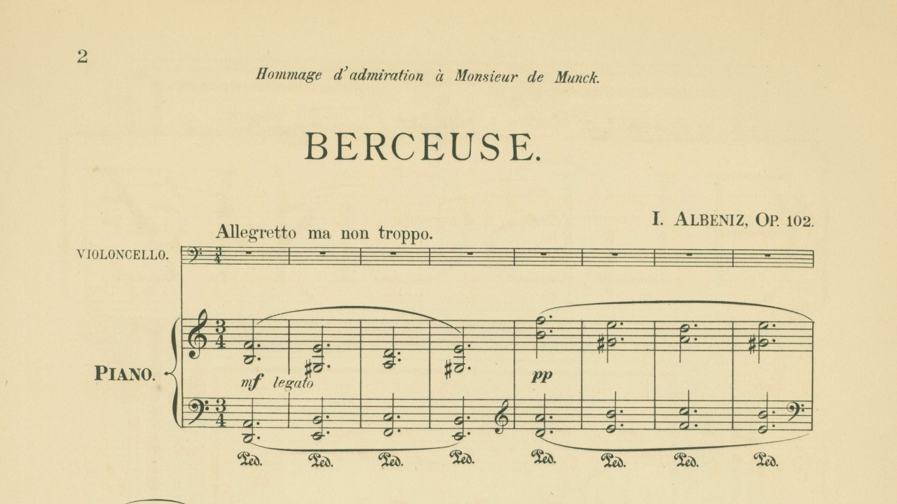 Isaac Albéniz - Berceuse for Cello and Piano - YouTube