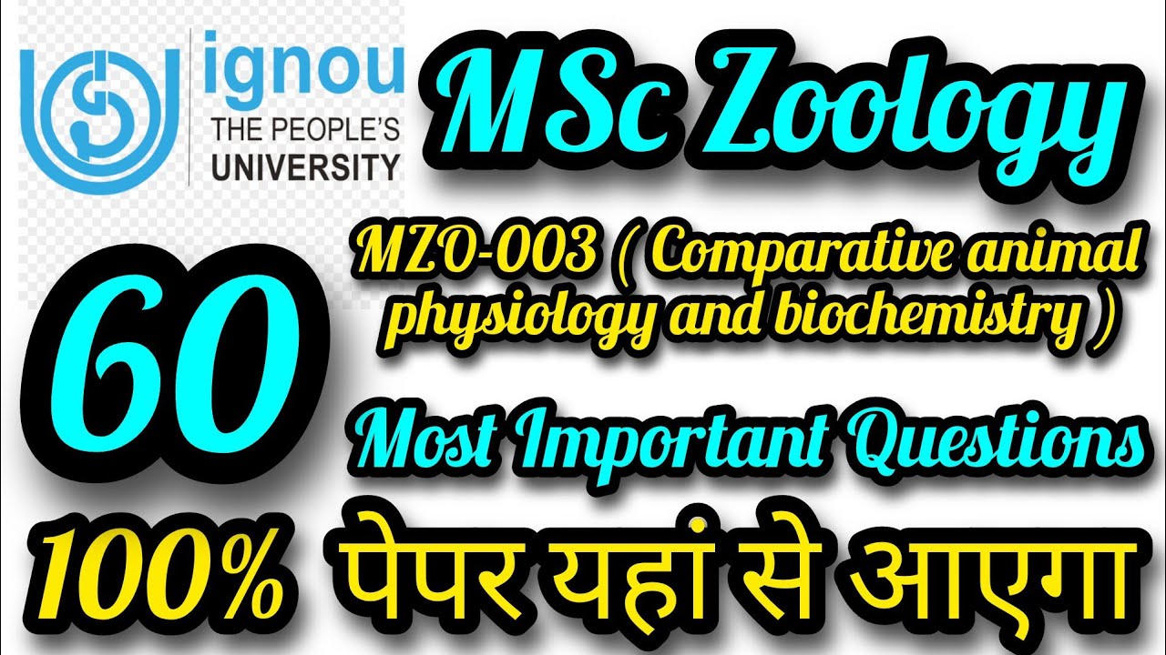 🔥MZO-003🔥Comparative animal physiology and biochemistry 60Most Imp. Que ...
