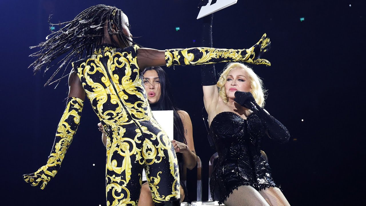 Madonna's Daughter Estere VOGUES on Stage at Celebration Tour - YouTube