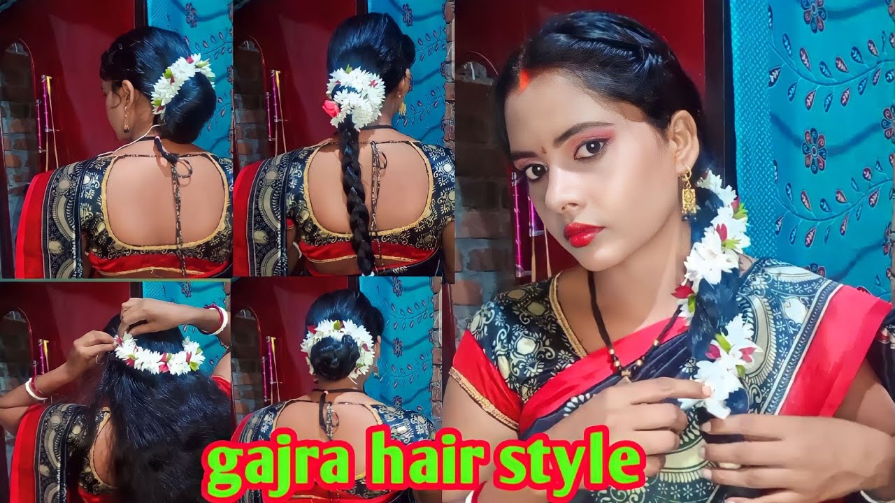 Gajra Hair Style In South Indian Hair style /Traditional Hair style ...