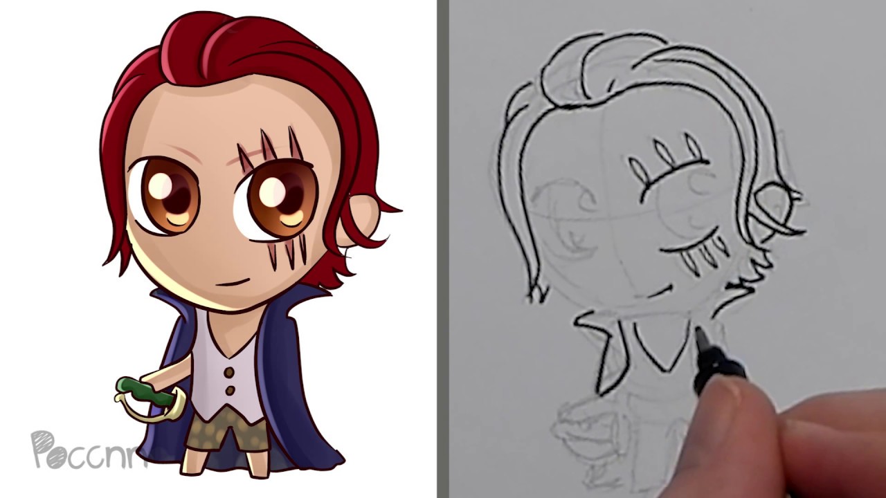 Cómo dibujar a Shanks Chibi (One Piece) - YouTube