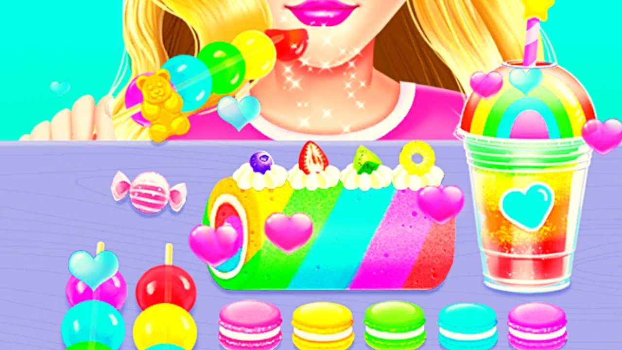 Asmr rainbow deasert-Swiss roll asmrs-Gameplay - YouTube