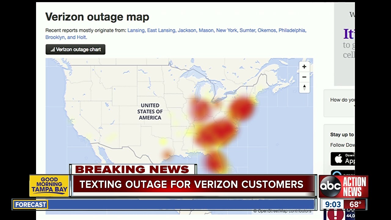 Verizon experiencing texting outage on east coast - YouTube