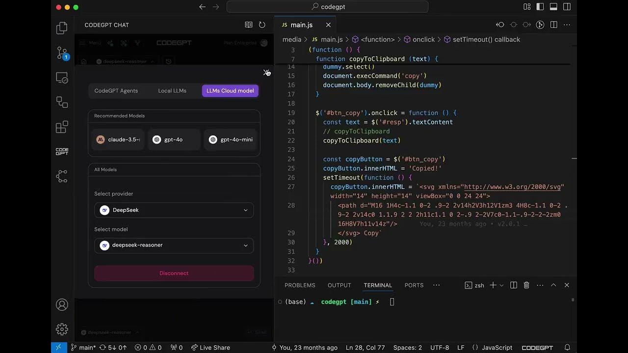 🚀 Test DeepSeek R1 in VSCode with CodeGPT in 4 Simple Steps! 🤖💻 AI ...