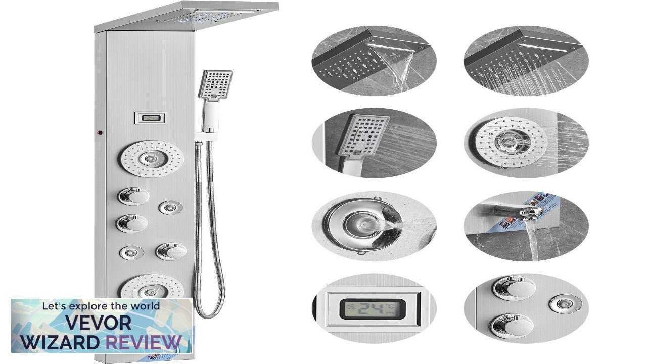 VEVOR Shower Panel System 6 Shower Modes LED & Display Shower Panel ...