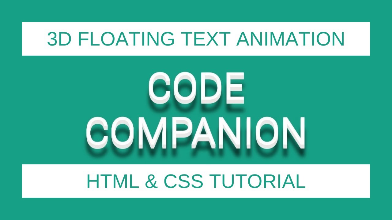 CSS 3D Text Floating Animation | @codecompanion93 - YouTube